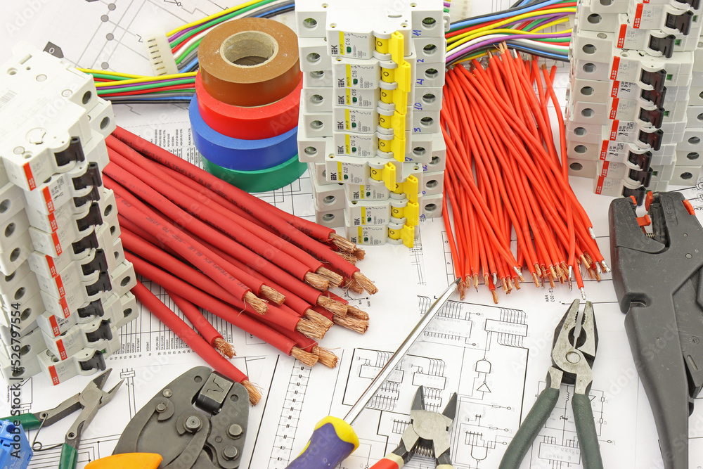 Electrical tools and materials for the installation of an electrical ...