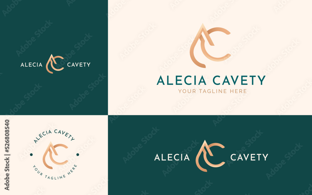 Luxury letter a c monogram style logo design Stock Vector | Adobe Stock