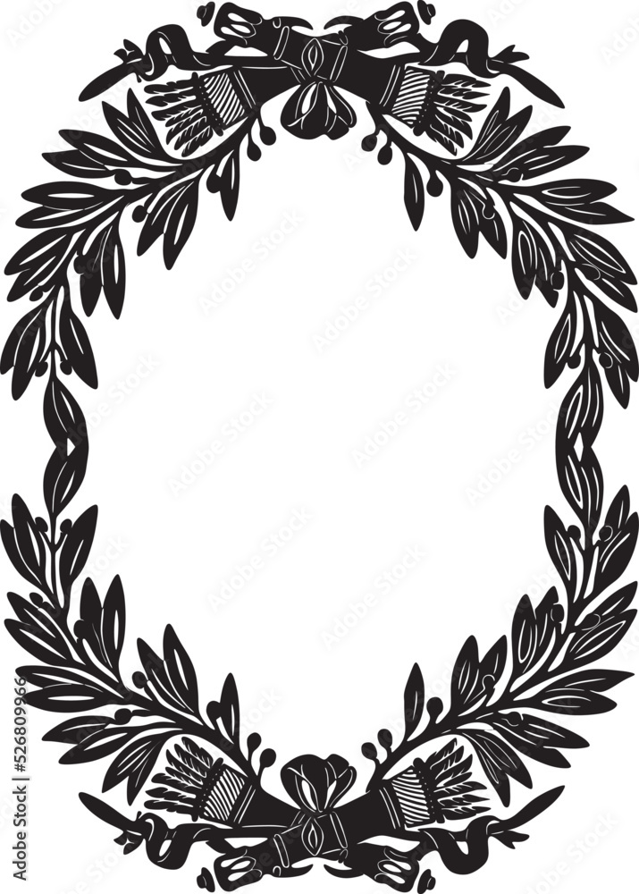 flower frame logo vector design handmade silhouette Stock Vector ...