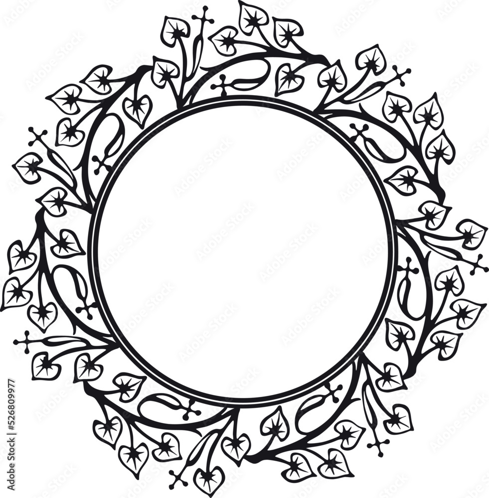 flower frame logo vector design handmade silhouette Stock Vector ...