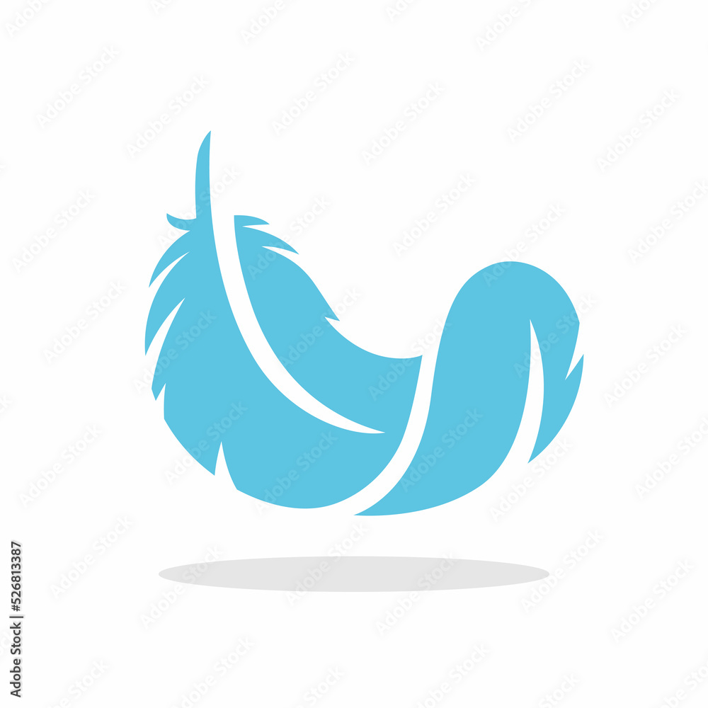 Soft floating feather icon. Vector illustration. Stock Vector | Adobe Stock