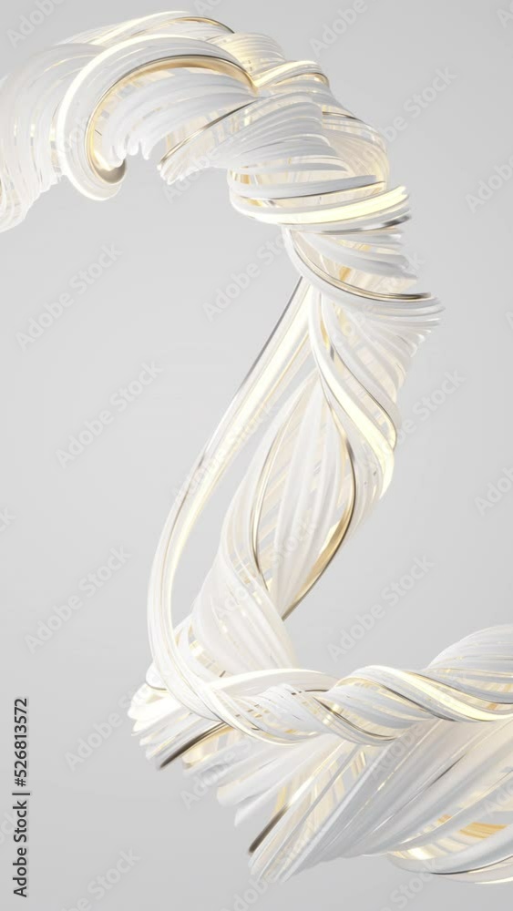 Abstract loop flowing curve lines, 3d rendering. Stock Video | Adobe Stock