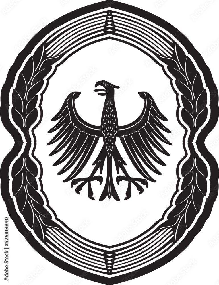 eagle logo with floral frame black design Stock Vector | Adobe Stock