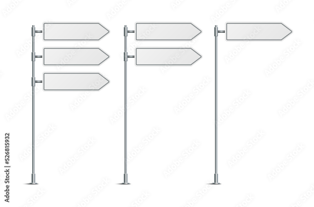 Vector illustration of blank road signs isolated on white background ...