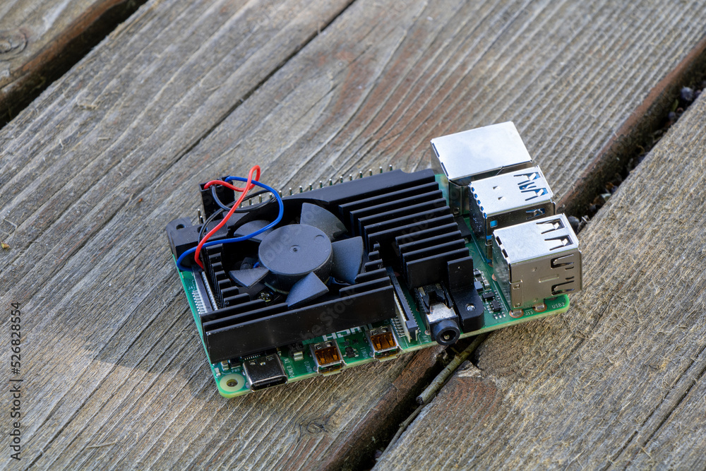 Microcomputer with usb-c mini hdmi usb ports and ethernet in small form factor Stock Photo ...