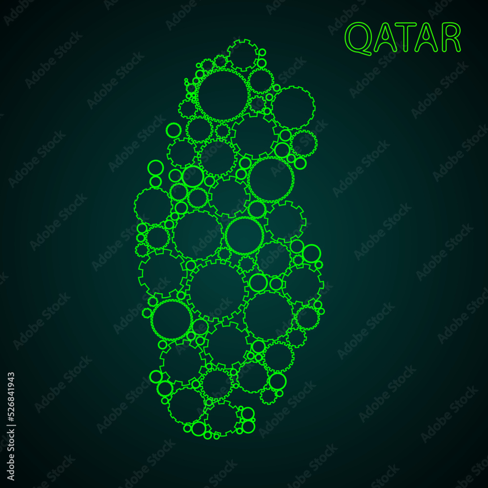 Map of Qatar. Qatar abstract map. Borders of Qatar. Stock Vector ...
