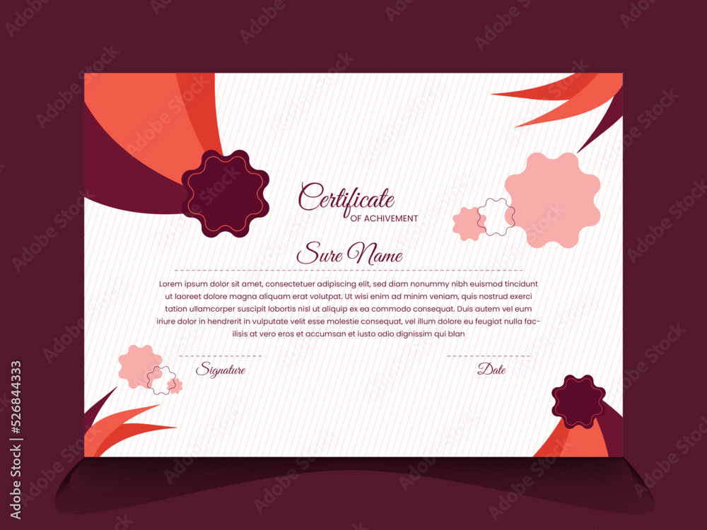 A4 Size, Modern Certificate Design, Template, A4 Flyer, Brochure Stock ...