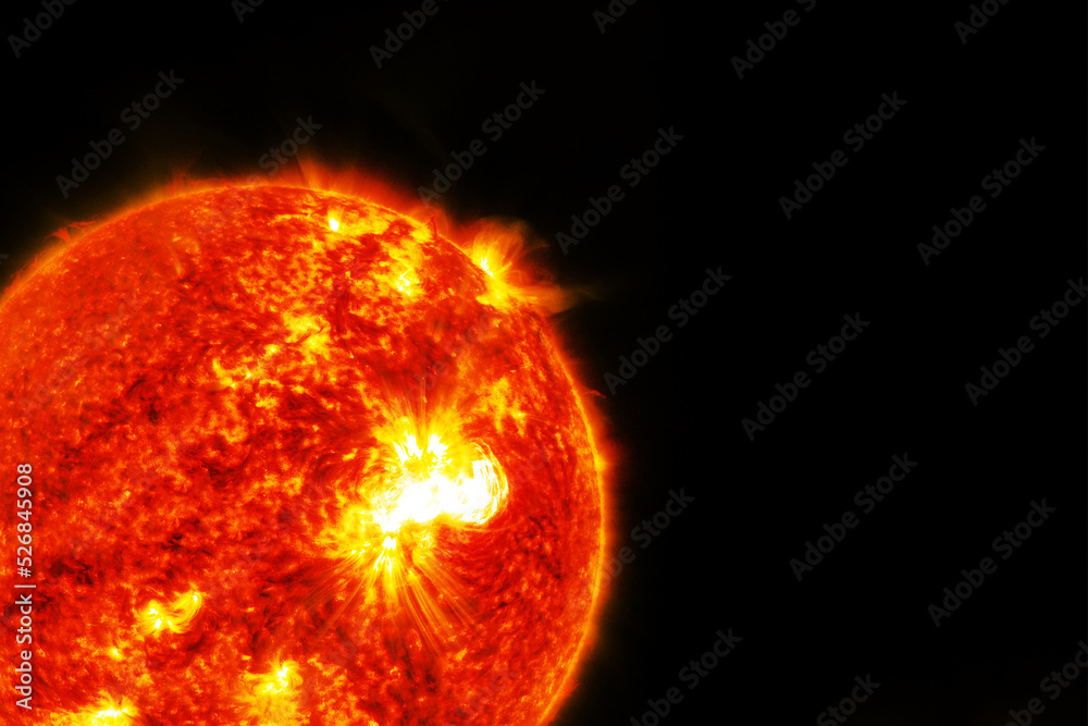 Flashes, storms on the Sun. Elements of this image furnished by NASA ...