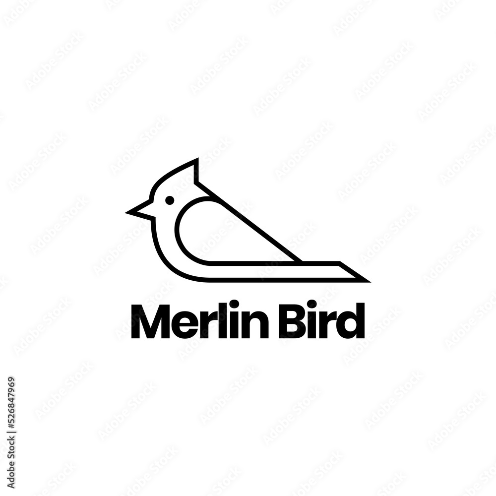 merlin bird minimal logo design Stock Vector | Adobe Stock