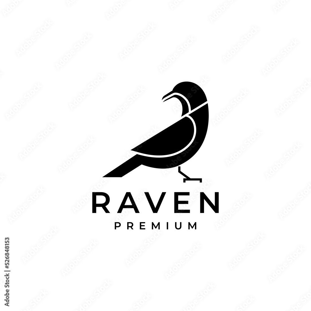 geometric raven logo design minimalist Stock Vector | Adobe Stock