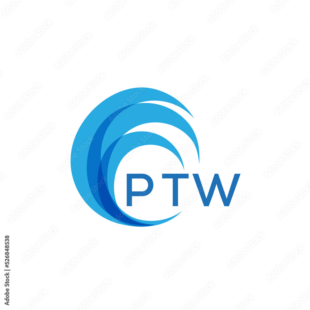 PTW letter logo. PTW blue image on white background. PTW Monogram logo ...