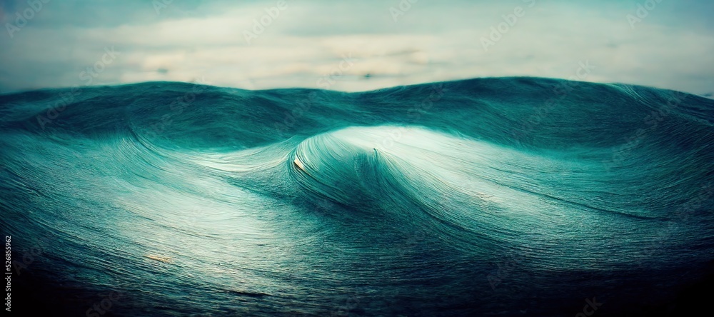 Abstract seafoam green ocean with pearl white waves and lines, grainy fiber glass strand texture ...