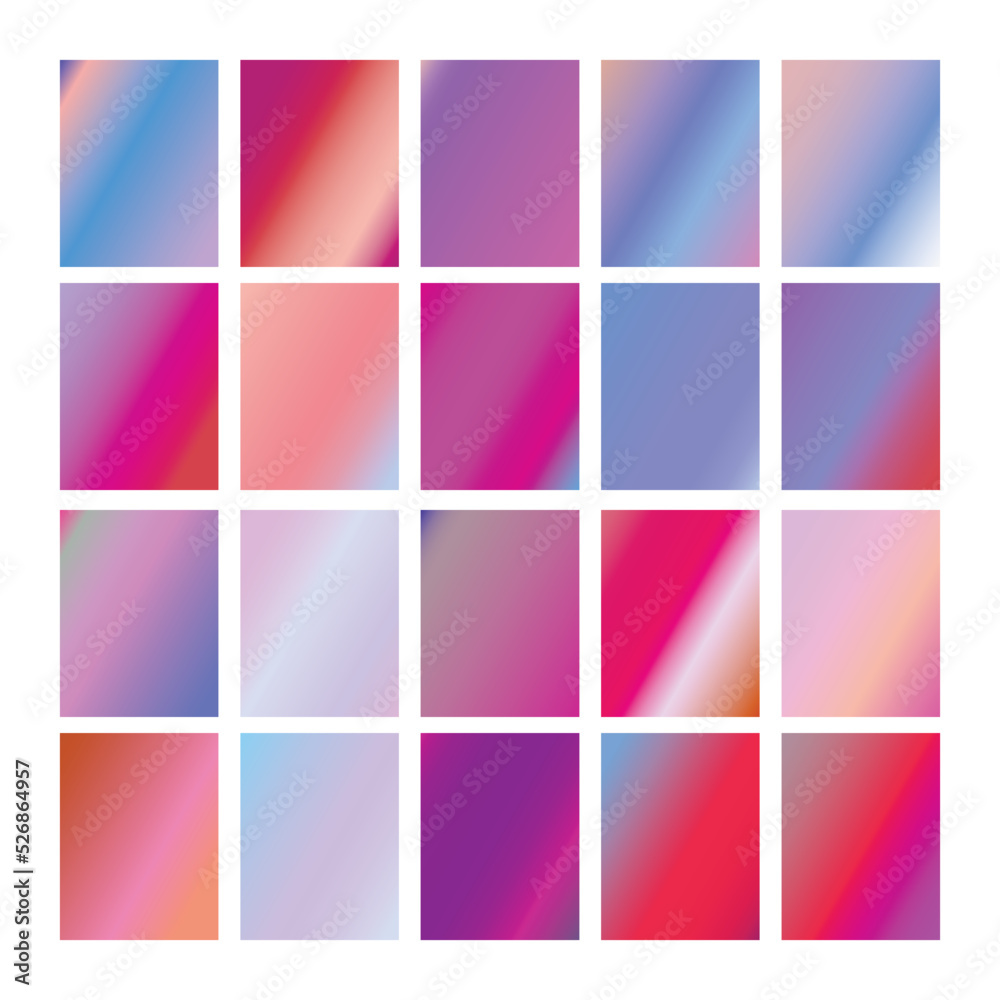 Mobile screen lock display collection of colorful backgrounds in trendy ...