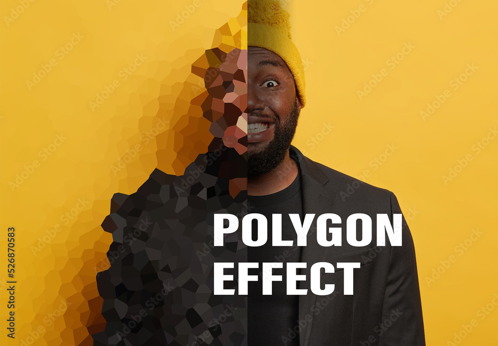 Polygon Effect Mockup Stock Template | Adobe Stock