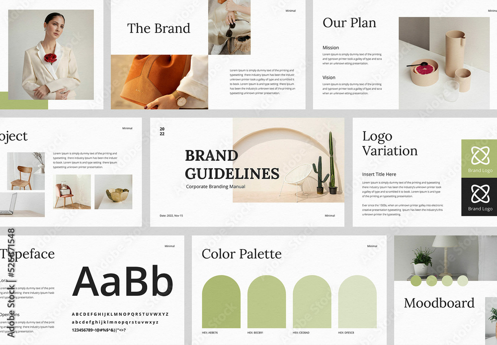 Brand Guidelines Presentation Layout Stock Template | Adobe Stock