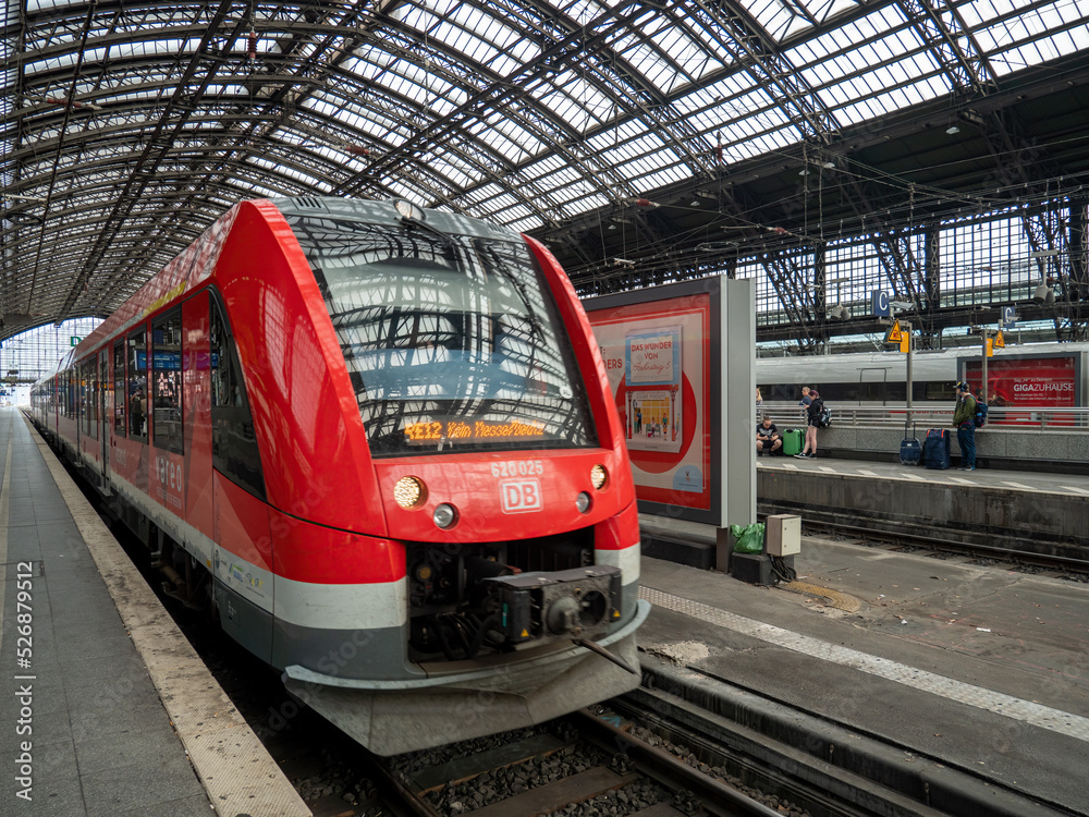 COLOGNE - AUG 28, 2022: German Deutsche Bahn regional train at the ...