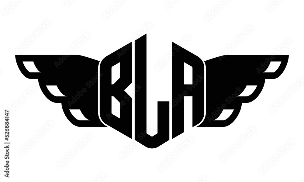 BLA three-letter butterfly iconic logo design vector template | polygon ...