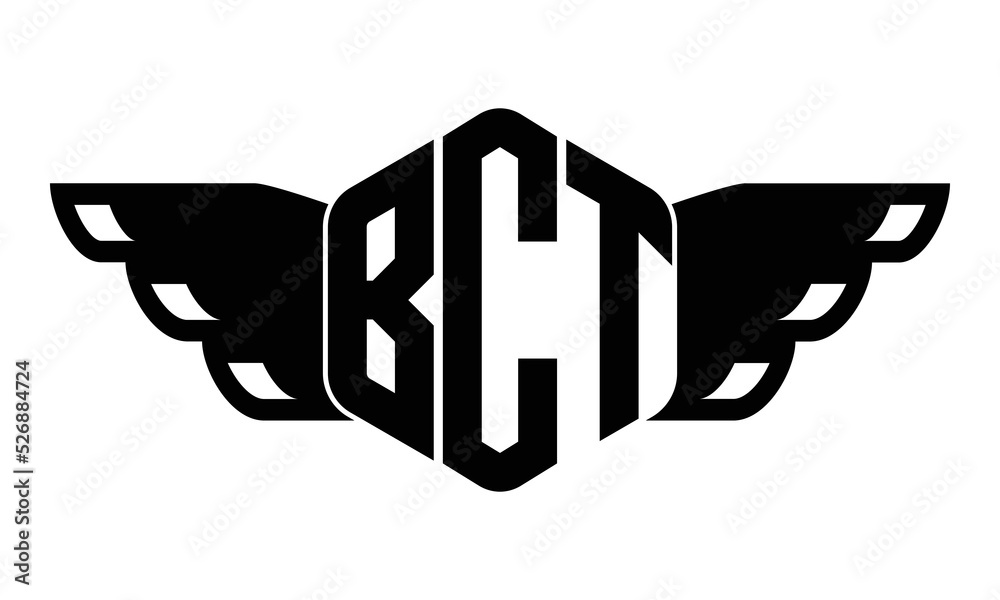 BCT three-letter butterfly iconic logo design vector template | polygon ...