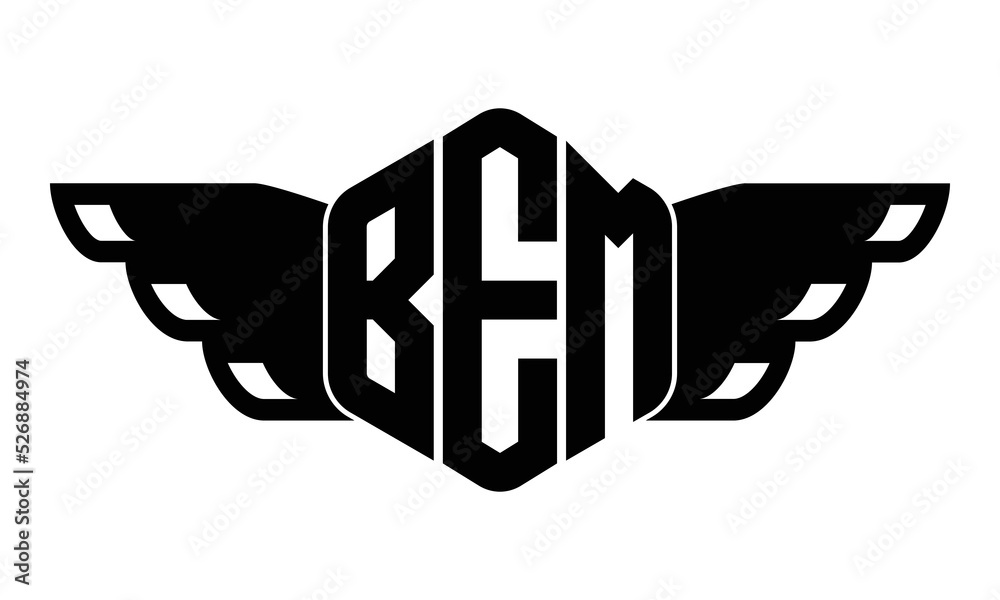 Vecteur Stock BEM three-letter butterfly iconic logo design vector ...