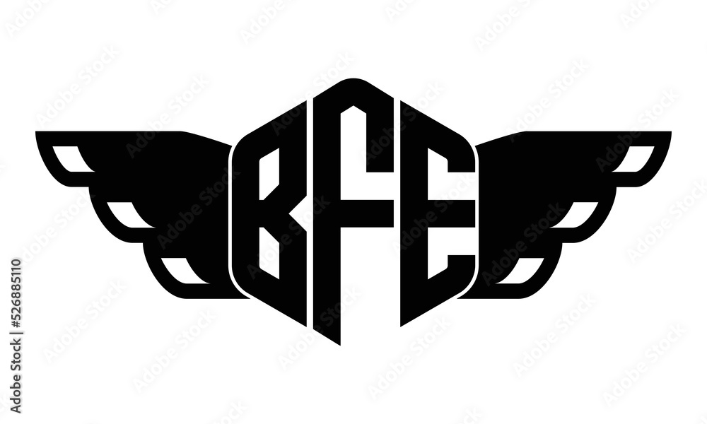 BFE three-letter butterfly iconic logo design vector template | polygon ...