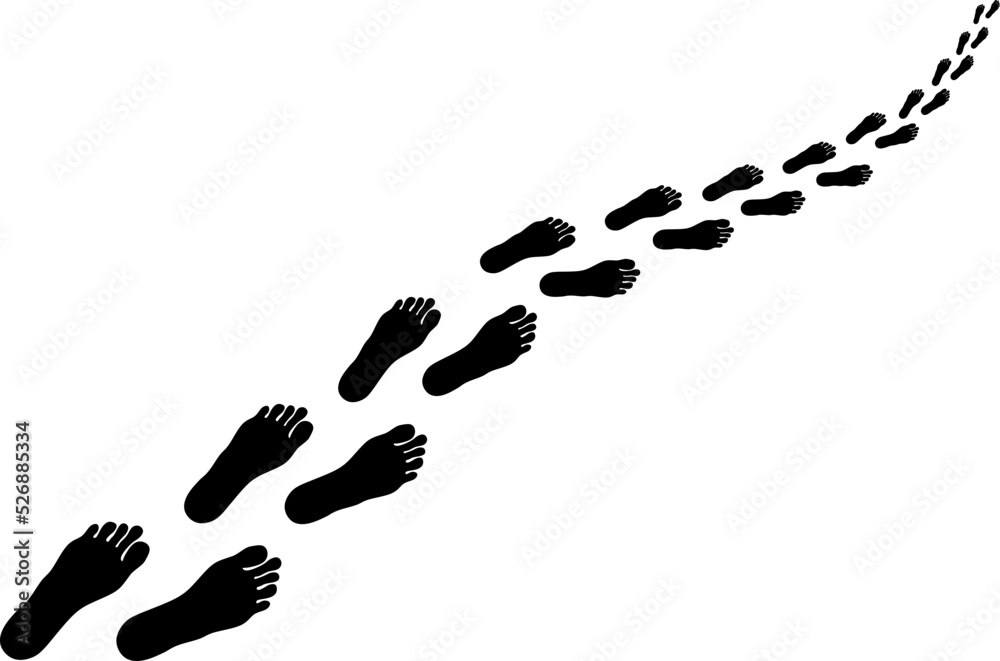 perspective human footprints walking vector Stock Vector | Adobe Stock