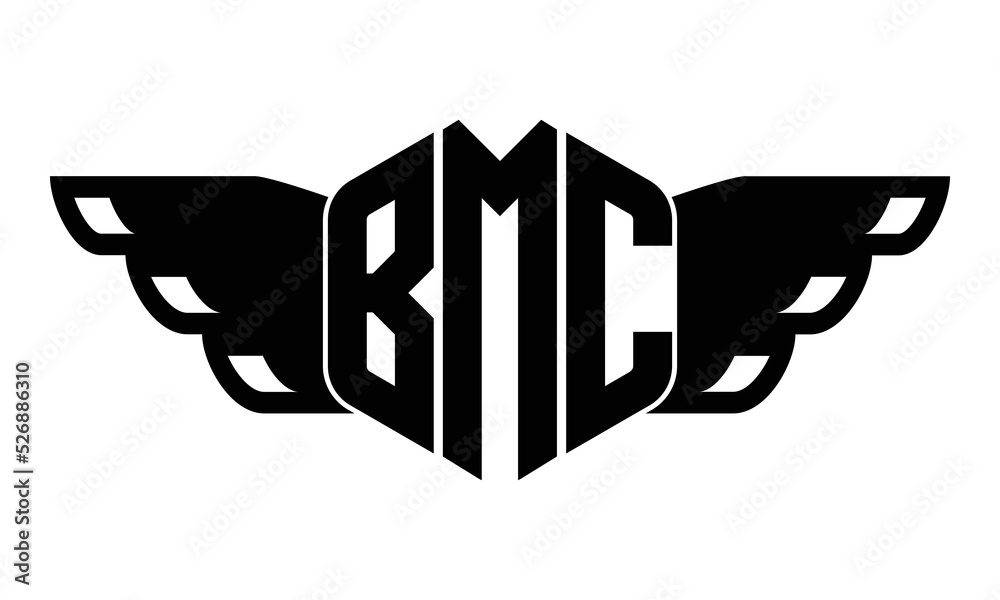 BMC three-letter butterfly iconic logo design vector template | polygon ...