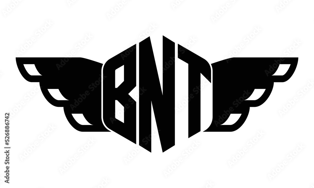 Vecteur Stock BNT three-letter butterfly iconic logo design vector ...