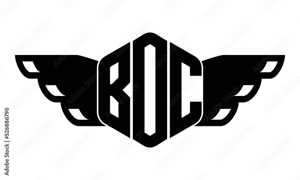 BOC three-letter butterfly iconic logo design vector template | polygon ...