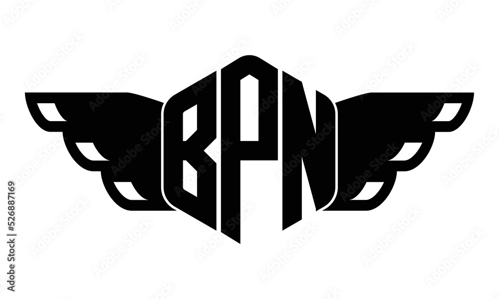 BPN three-letter butterfly iconic logo design vector template | polygon ...