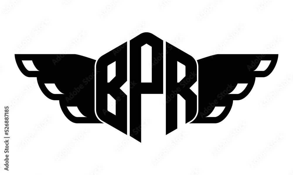 BPR three-letter butterfly iconic logo design vector template | polygon ...