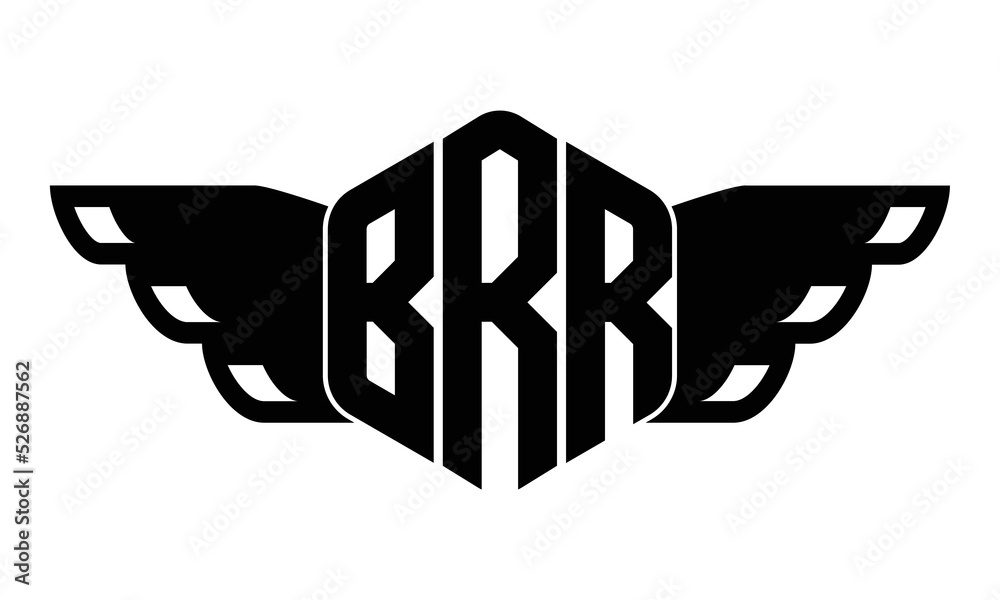 BRR three-letter butterfly iconic logo design vector template | polygon ...