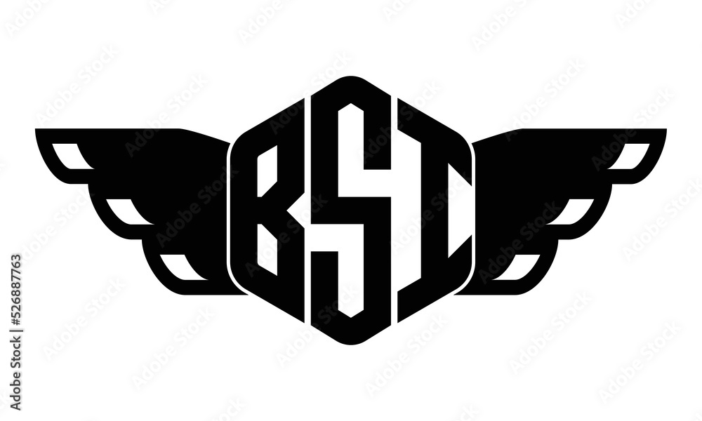 Stockvector BSI three-letter butterfly iconic logo design vector ... Stockvector BSI three-letter butterfly iconic logo design vector ...