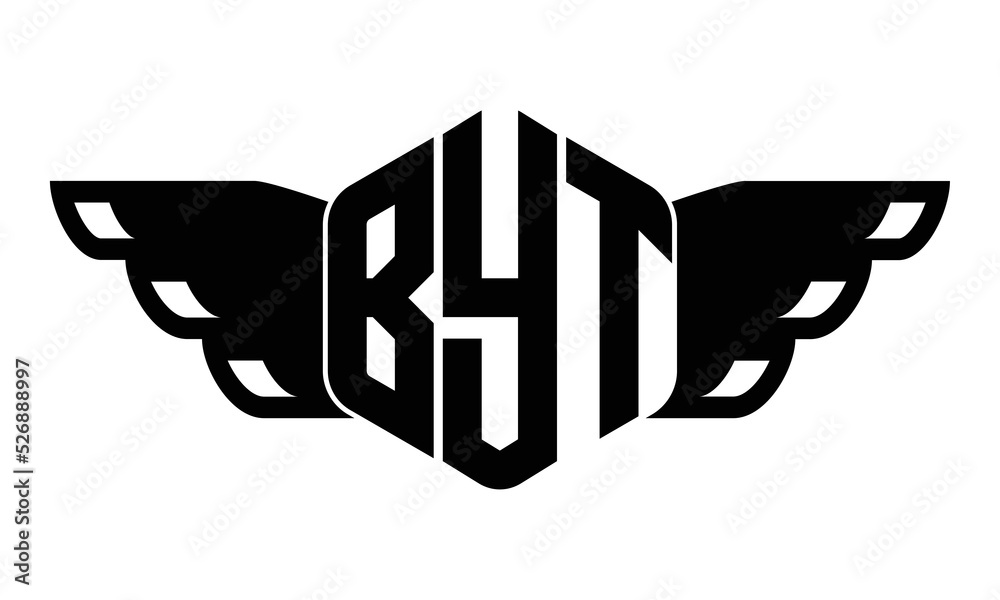 Vetor de BYT three-letter butterfly iconic logo design vector template ...