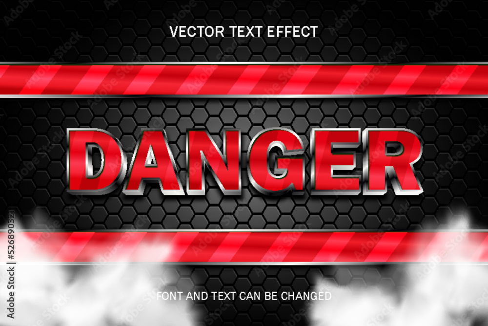 danger warning sign font typography lettering 3d editable text effect ...