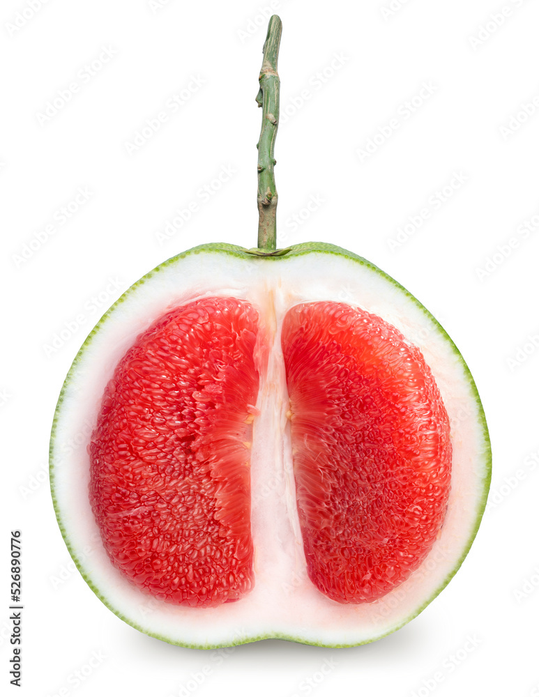 Red Pomelo isolated on white background, Fresh Red Pomelo citrus fruit ...