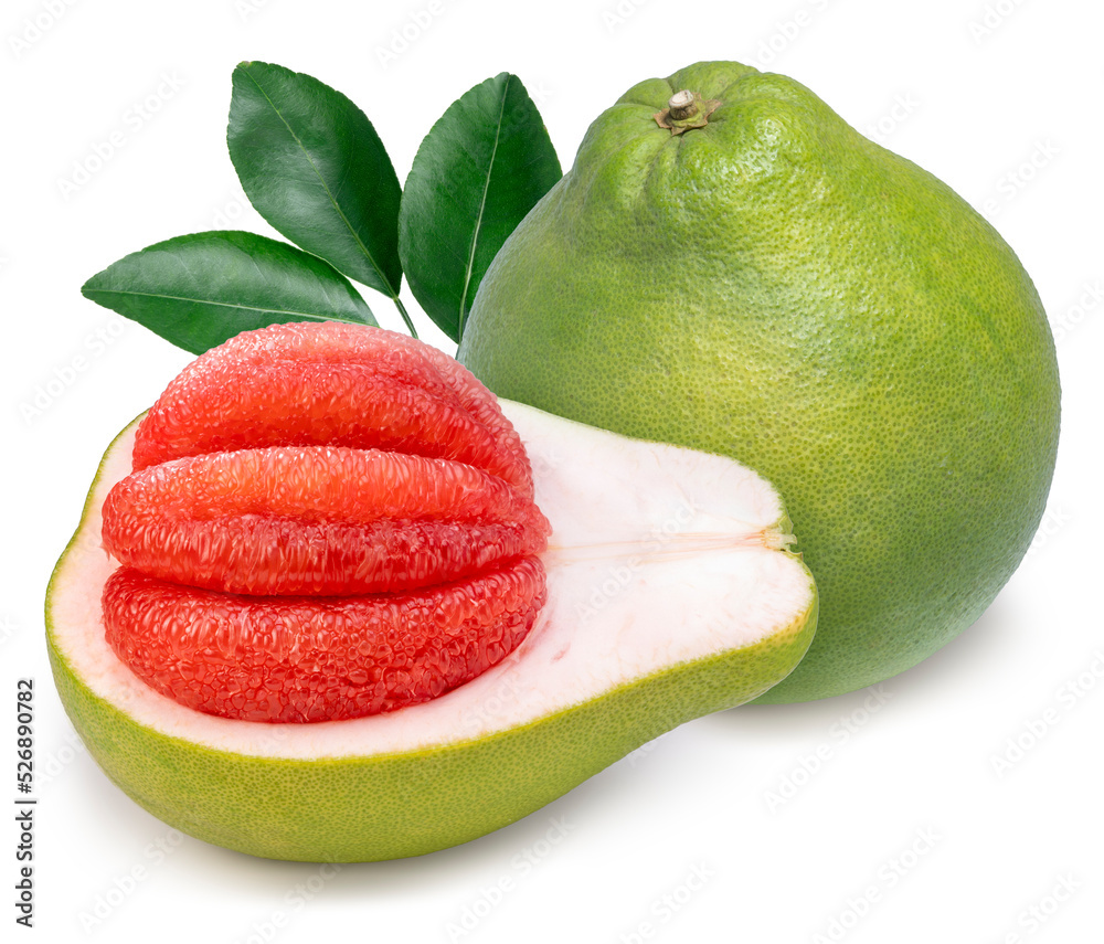Red Pomelo isolated on white background, Fresh Red Pomelo citrus fruit ...