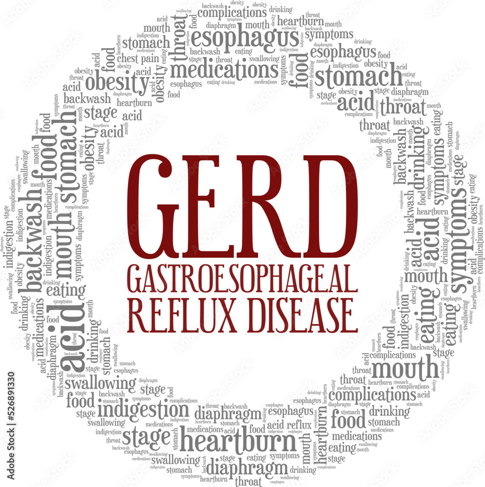 Gastroesophageal Reflux Disease - GERD word cloud conceptual design ...