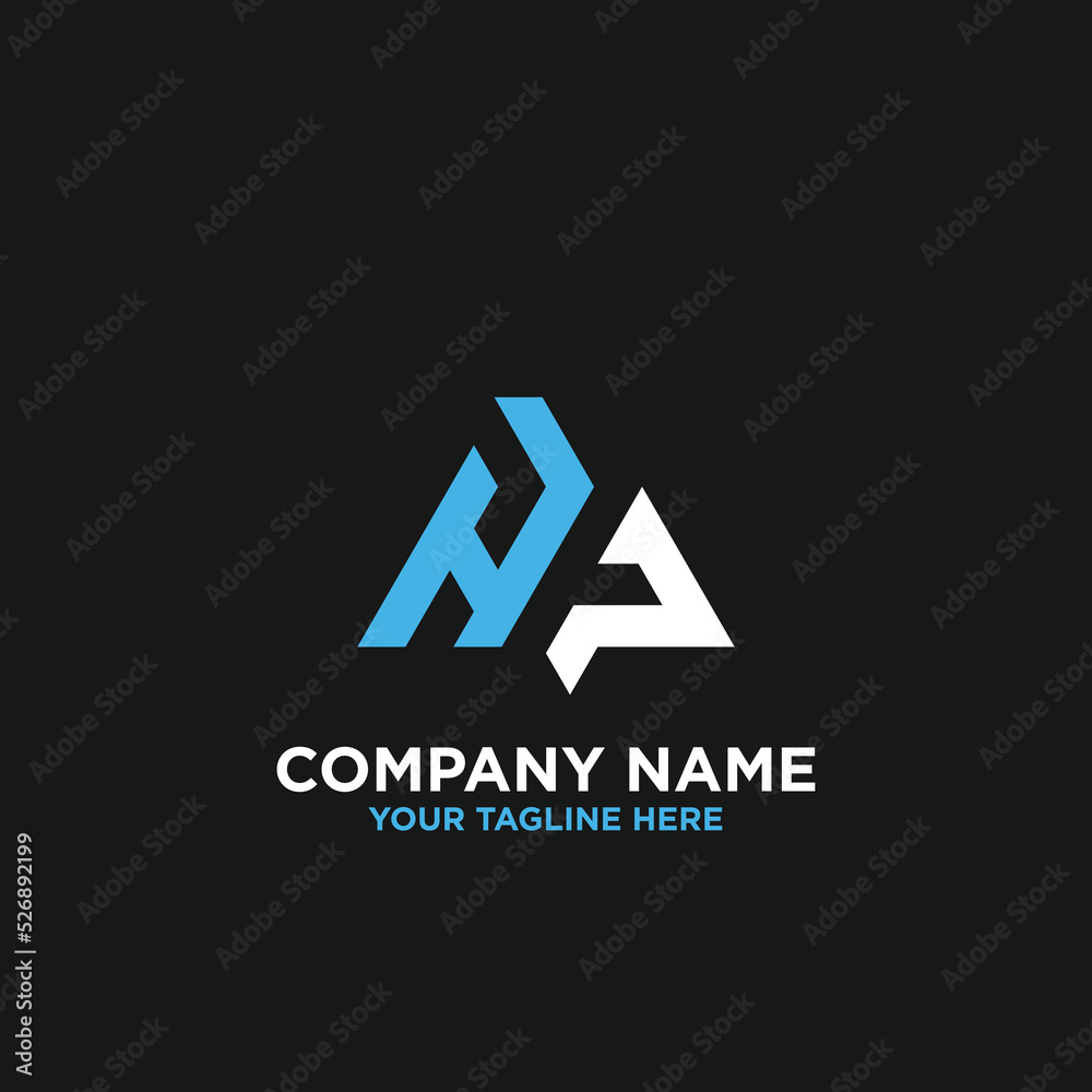 abstract Letter A and P Initial Minimal Letter AP RP Logo Design Stock ...