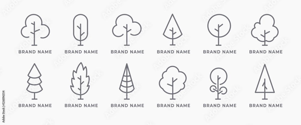 Line art tree logo collections, perfect for company logo or branding ...
