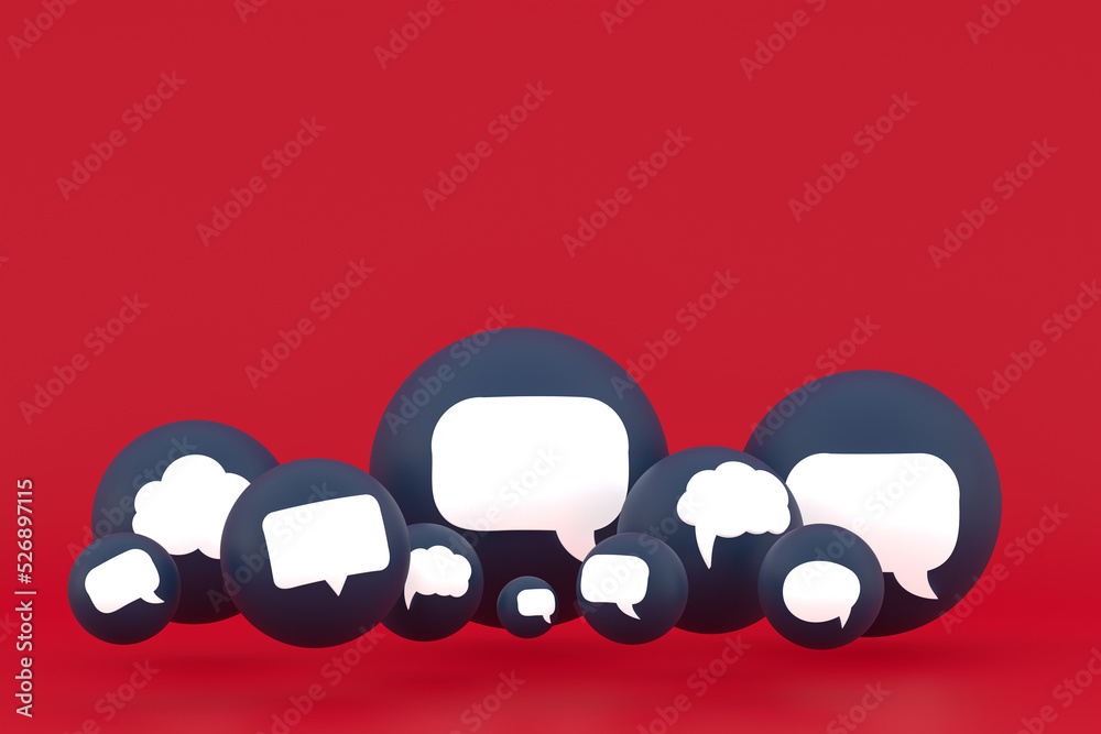 Idea comment or think reactions emoji 3d render,social media balloon ...