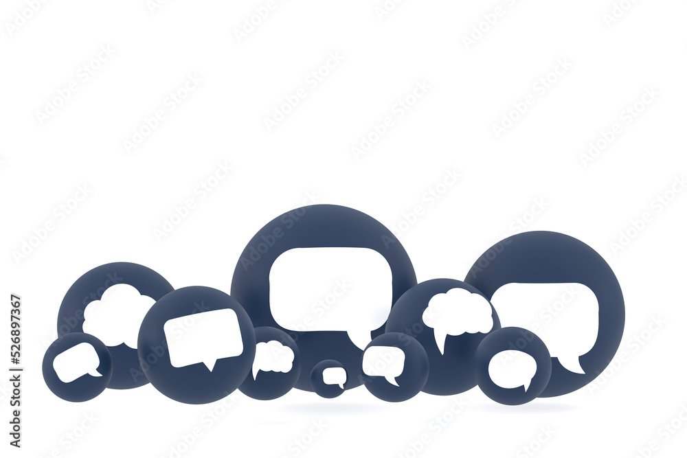 Idea comment or think reactions emoji 3d render,social media balloon ...
