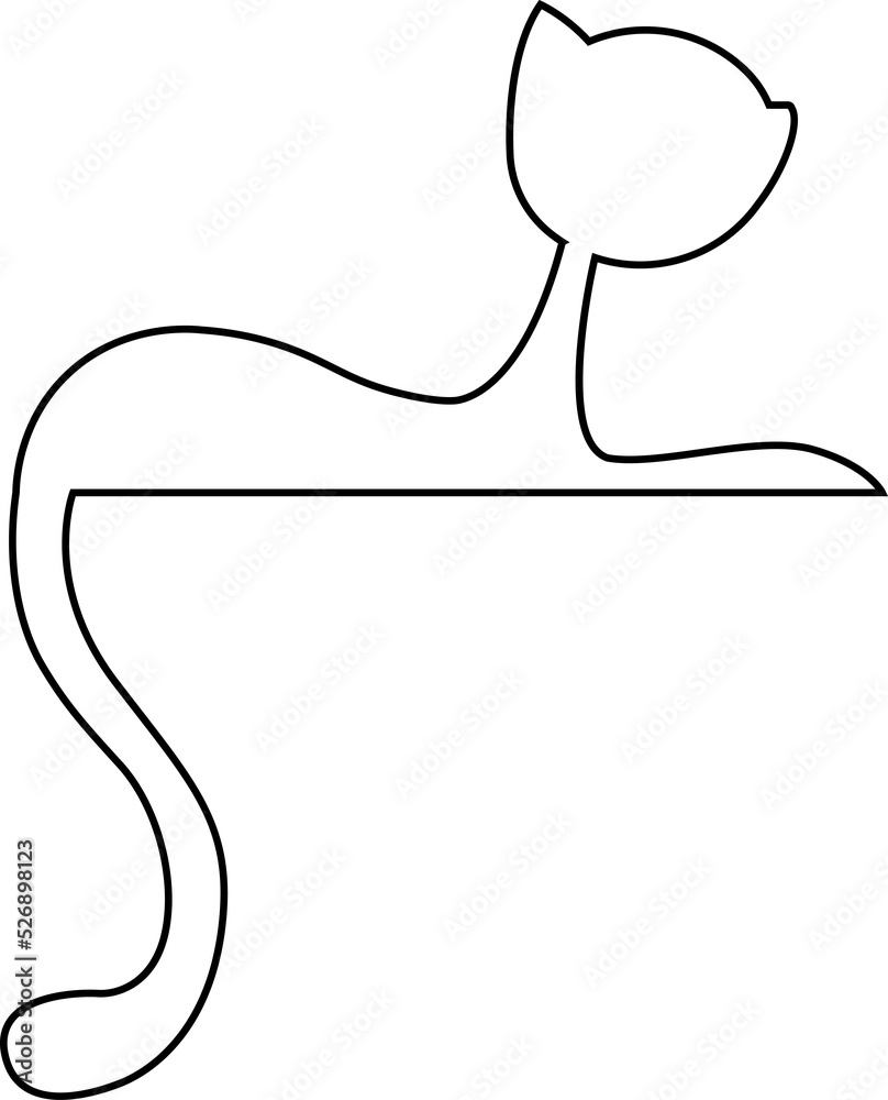 Cat Outline. Cat Outline Illustration. Cat Icon. Cat Symbol. Cat ...