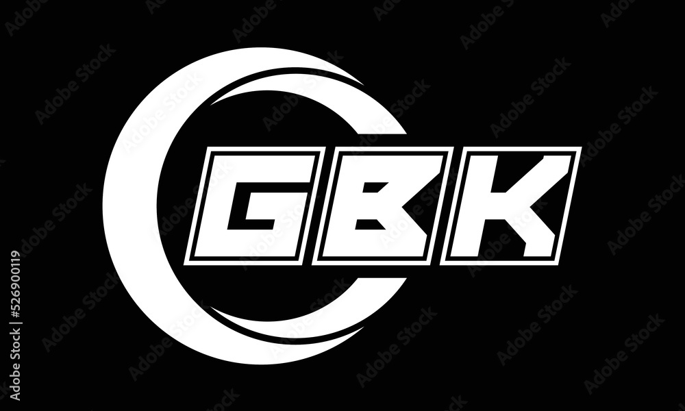 GBK three-letter circle logo design. custom font black and white logo ...