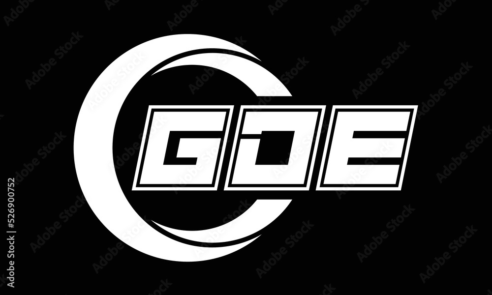 GDE three-letter circle logo design. custom font black and white logo ...