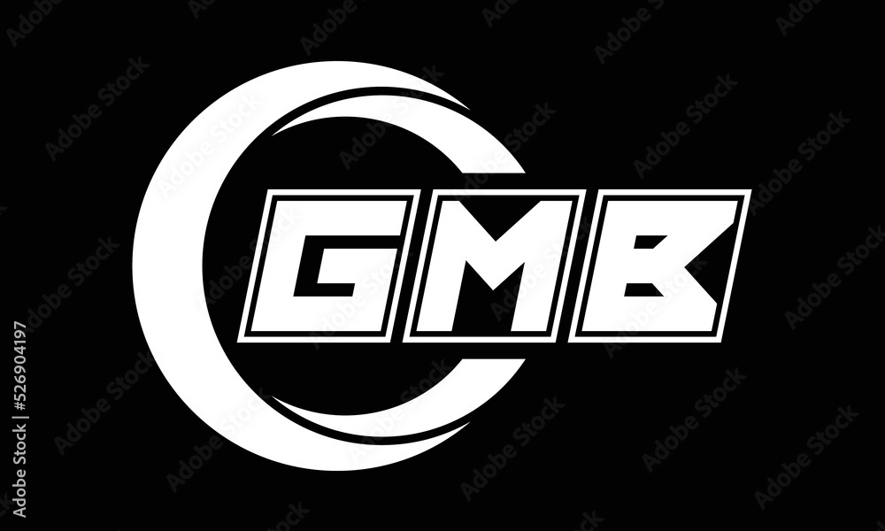Vetor de GMB three-letter circle logo design. custom font black and ...