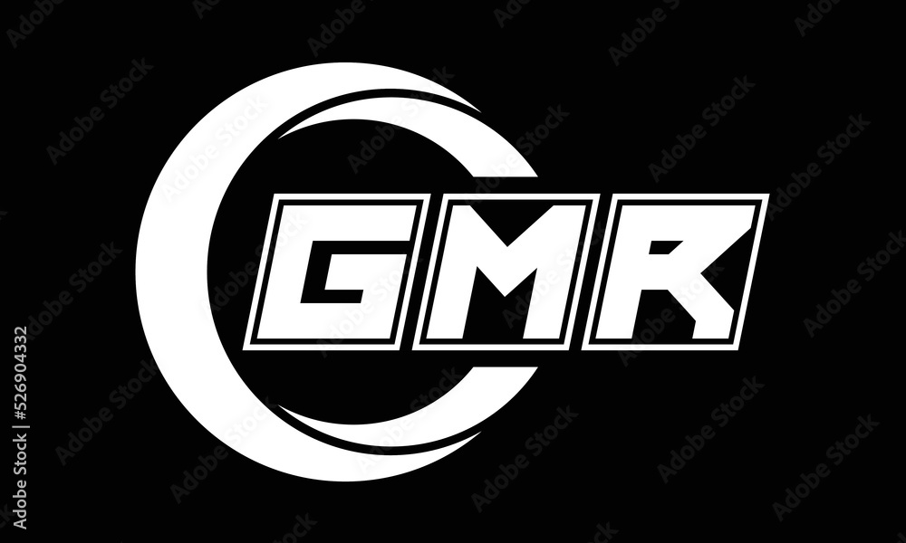 GMR three-letter circle logo design. custom font black and white logo ...