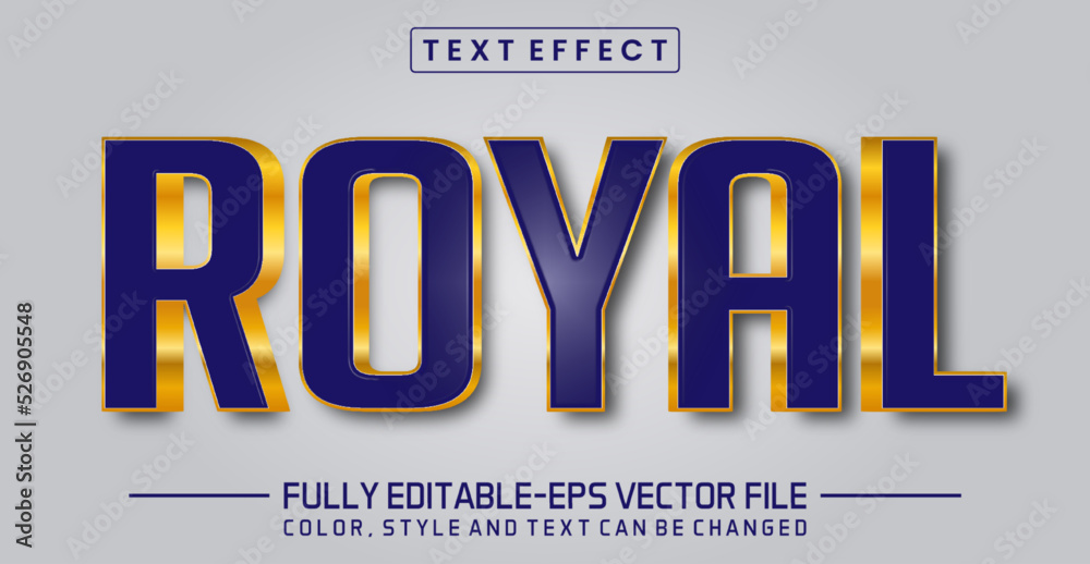 Royal gold text effect editable plastic style text effect Stock Vector ...