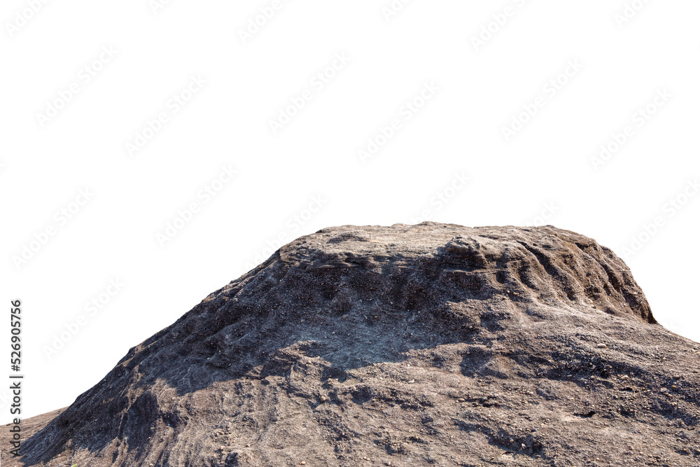 Cliff stone located part of the mountain rock isolated on white ...