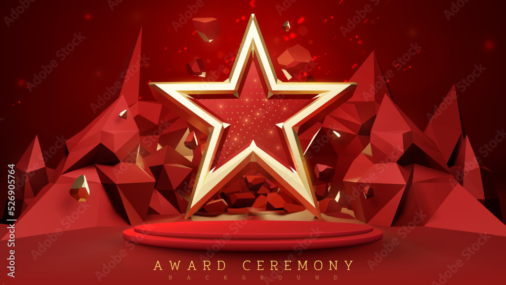 Red Gold Star Background