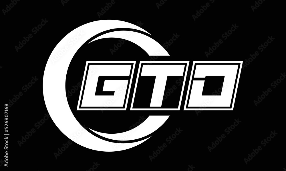 Vetor de GTD three-letter circle logo design. custom font black and ...